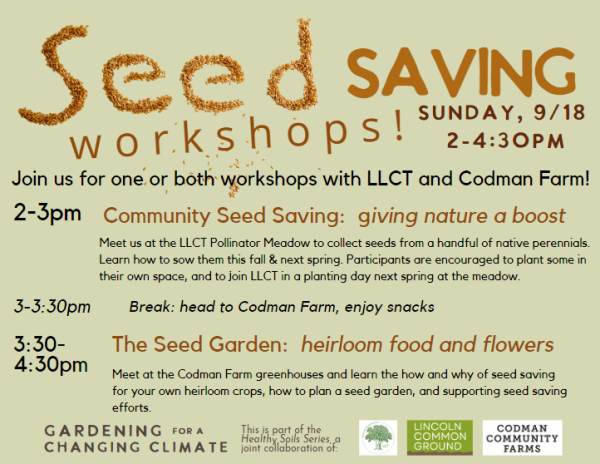 Gardening for Climate Change: Seed Saving Workshops - Lincoln Land Conservation Trust and Rural ...